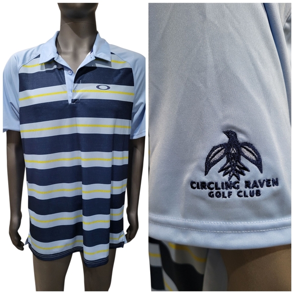 Oakley | Shirts | 13bcircling Raven Golf Club Oakley Mens Polo With ...